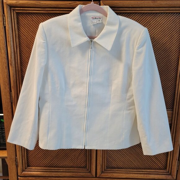 Talbots | Jackets & Coats | Talbots Womens White Blazer Jacket Zipper ...
